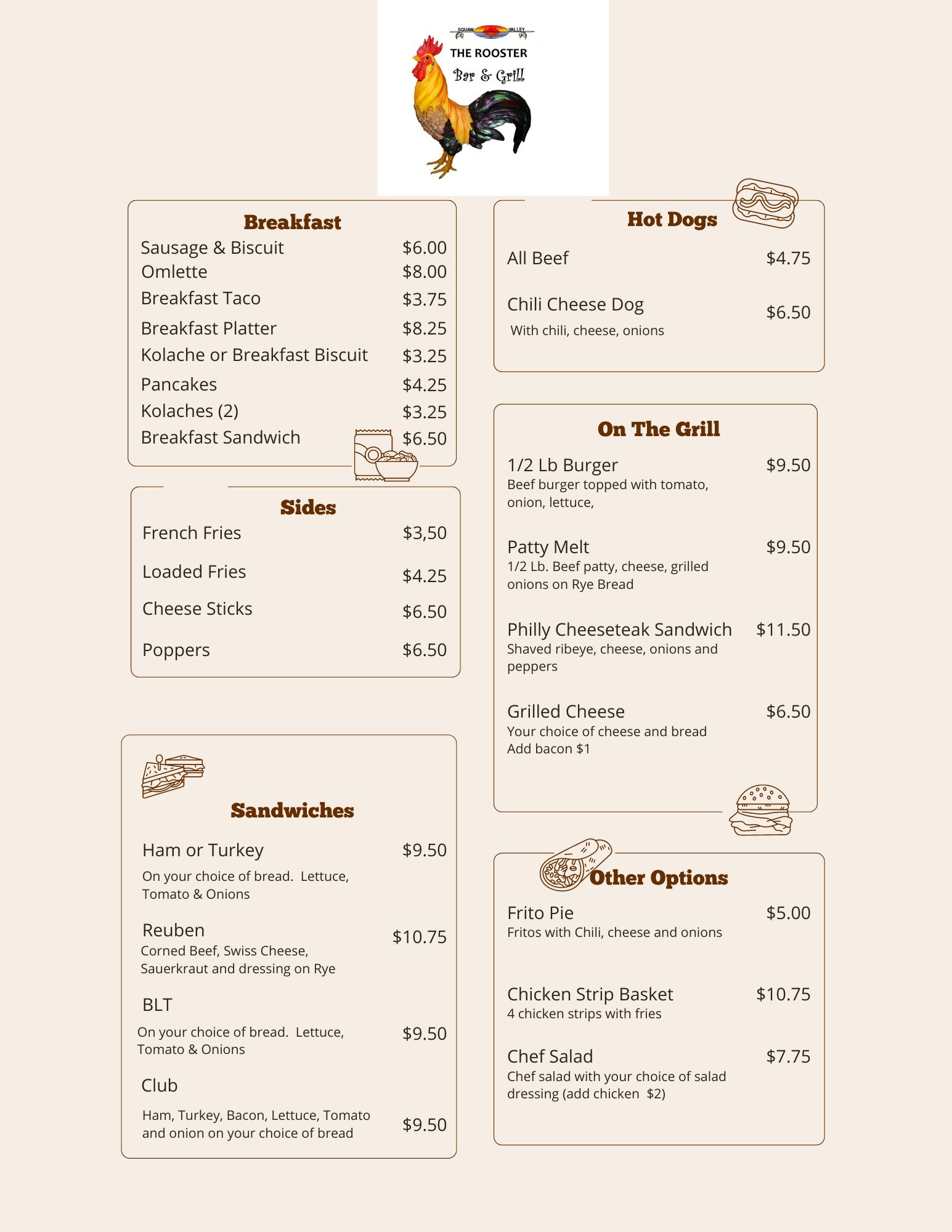 Rooster Bar & Grill - Squaw Valley - Apache Links